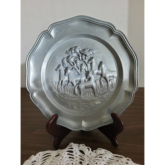 Ges Gesch (Angel Logo) | Other | Vintage Ges Gesch Pewter Horses Wall ...
